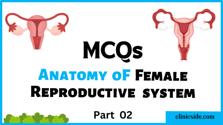 MCQs on Anatomy of Female Reproductive System | Clinic Side